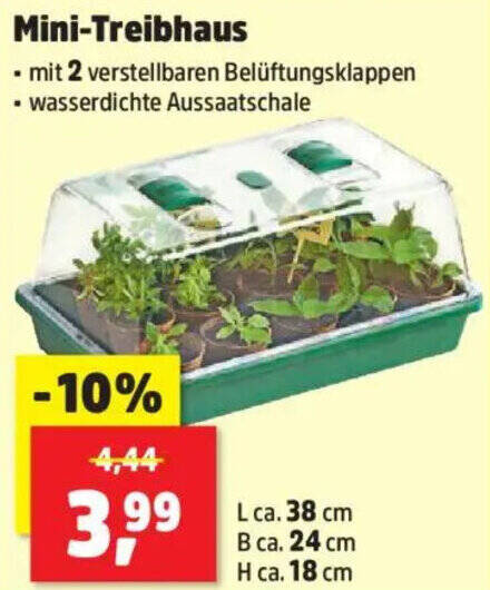Mini-Treibhaus Angebot bei Thomas Philipps