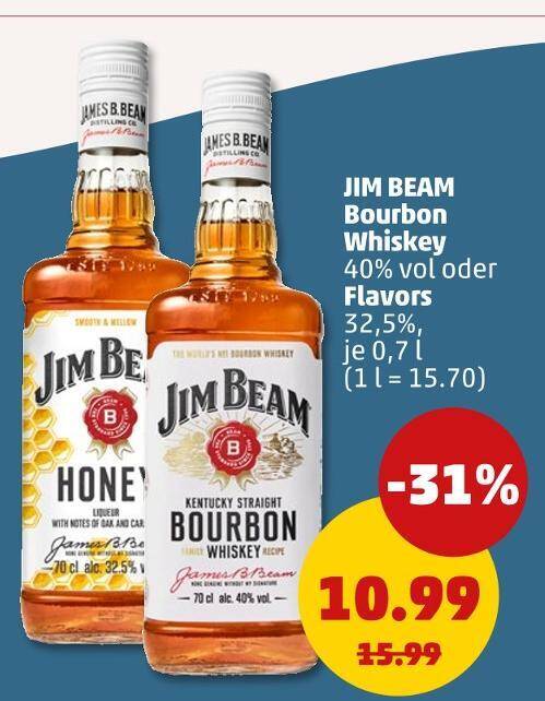 Jim beam bourbon whiskey oder flavors Angebot bei PENNY
