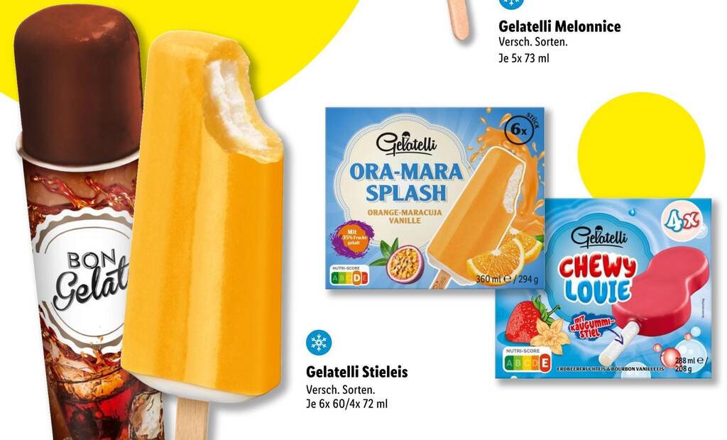 Gelatelli gelatelli stieleis Angebot bei Lidl