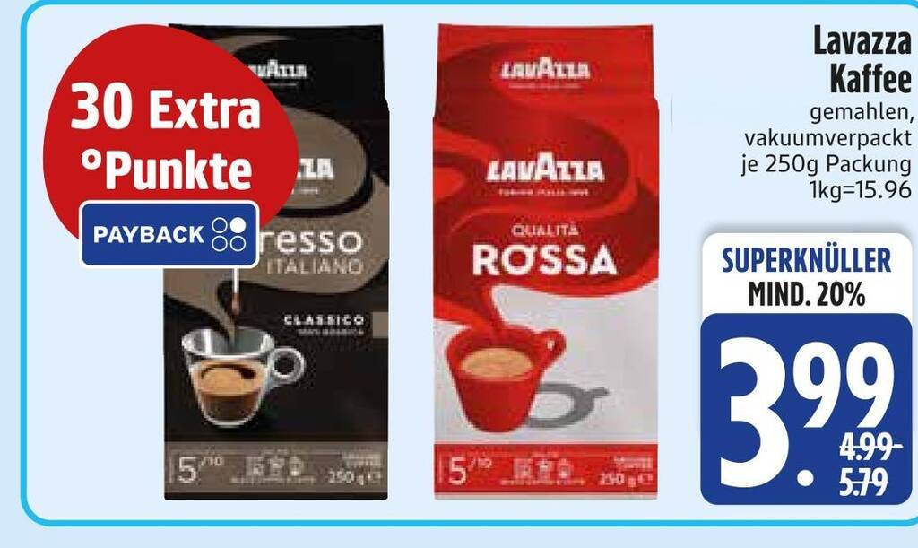 Lavazza espresso italiano oder qualità rossa Angebot bei Edeka