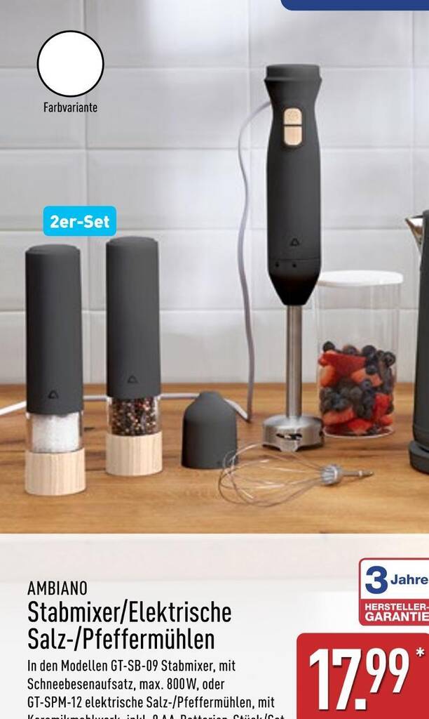 Ambiano stabmixer oder elektrische salz-/pfeffermühlen Angebot bei Aldi ...