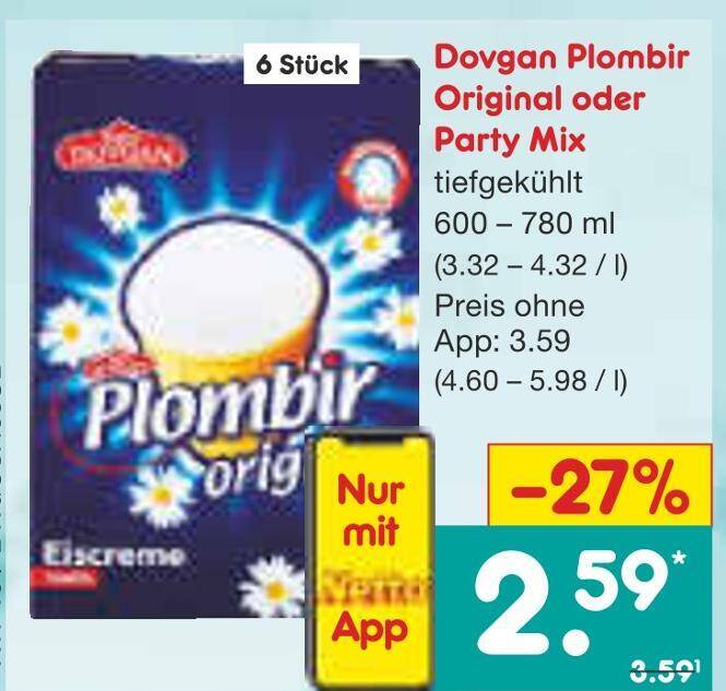 Dovgan plombir original oder party mix Angebot bei Netto Marken-Discount