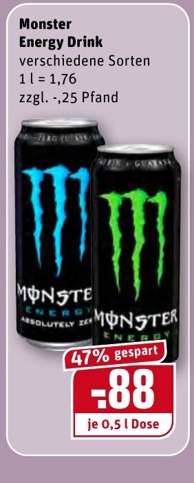 Monster Energy Drink 1L Angebot bei REWE