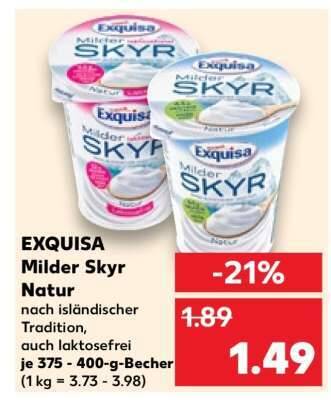 EXQUISA Milder Skyr Natur Angebot bei Kaufland