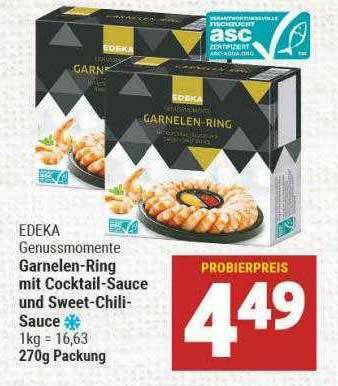 Edeka Genussmomente Garnelen-ring Mit Cocktail-sauce Und Sweet-chili ...