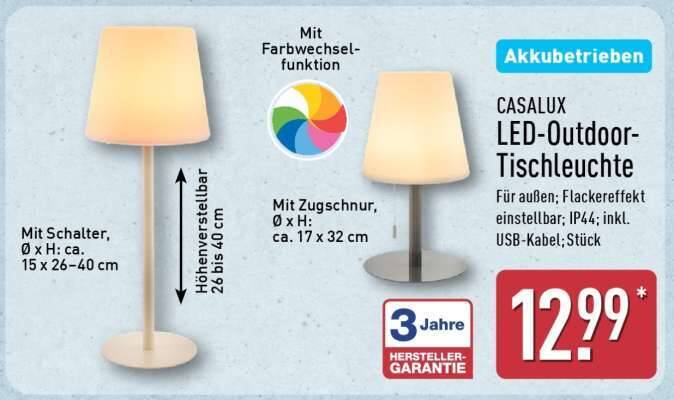 Outdoor Tischlampe Akku Aldi