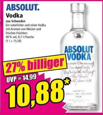 Absolut Vodka Angebot bei Norma