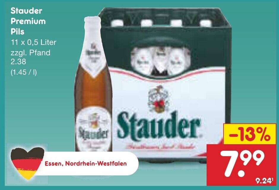Stauder Premium Pils 11 x 0,5 Liter Angebot bei Netto Marken-Discount