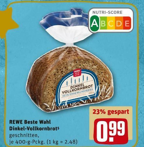 Rewe beste wahl dinkel-vollkornbrot Angebot bei REWE