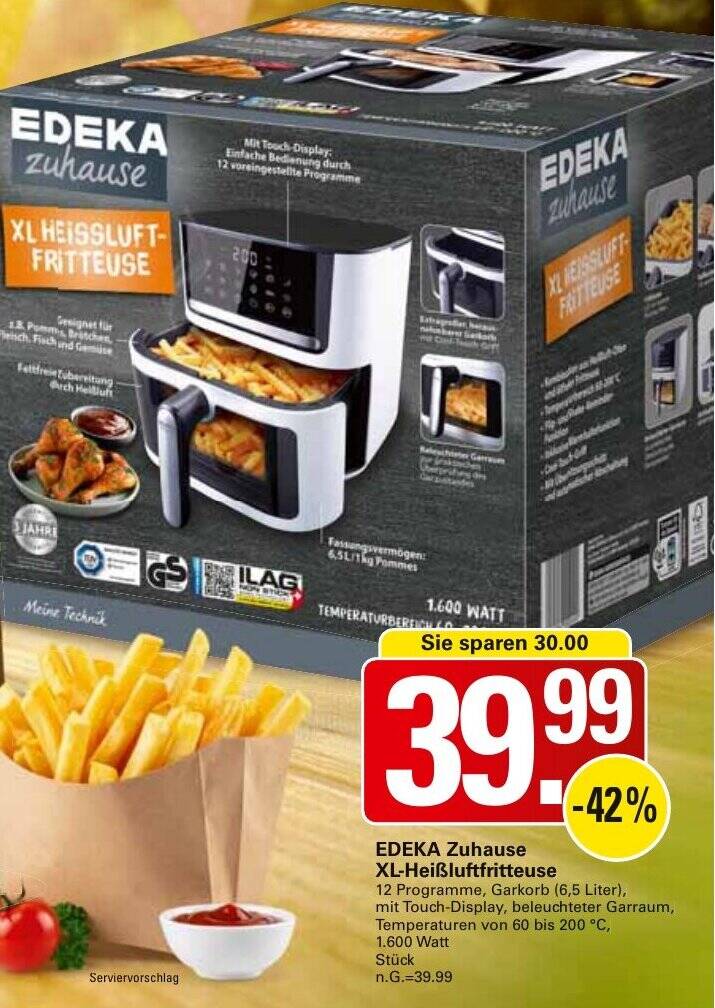 EDEKA Zuhause XL-Heißluftfritteuse Angebot bei WEZ