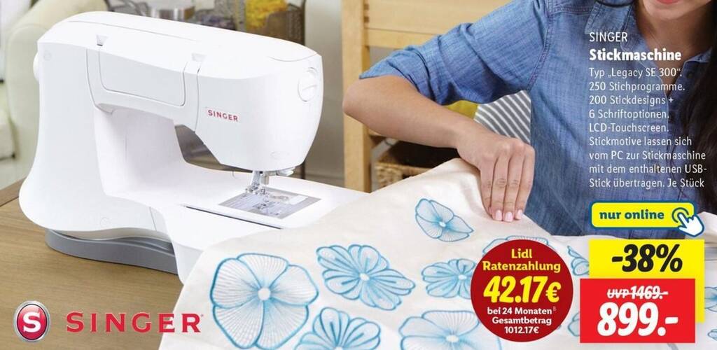 SINGER Stickmaschine Angebot bei Lidl