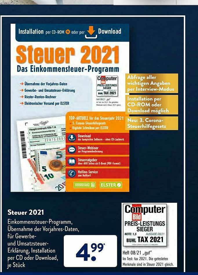 Steuer 2021 Aldi