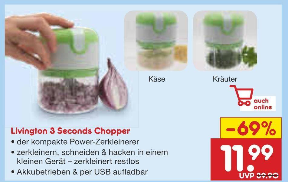 Livington 3 seconds chopper Angebot bei Netto Marken-Discount