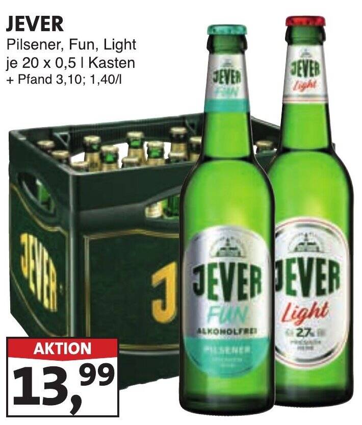 JEVER Pilsener, Fun, Light 20*500 ml Angebot bei Lösch Depot