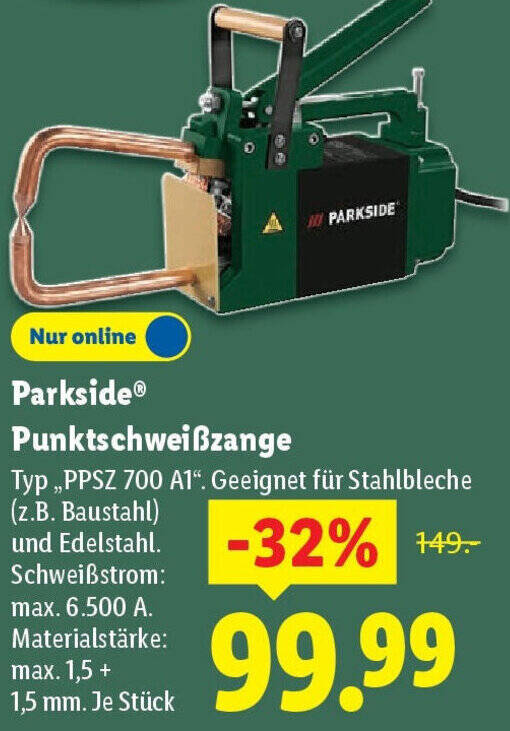 Parkside Punktschweiẞzange Angebot bei Lidl