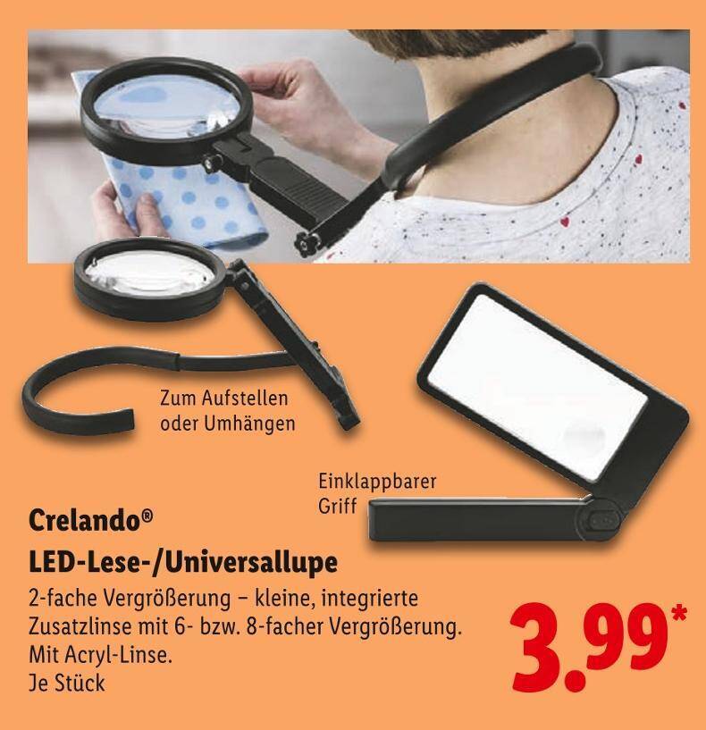 Crelando led-lese-/universallupe Angebot bei Lidl