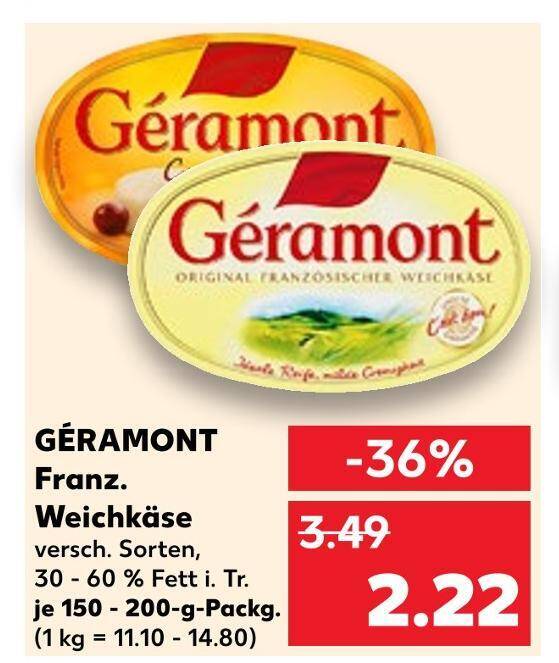 Géramont franz. weichkäse Angebot bei Kaufland