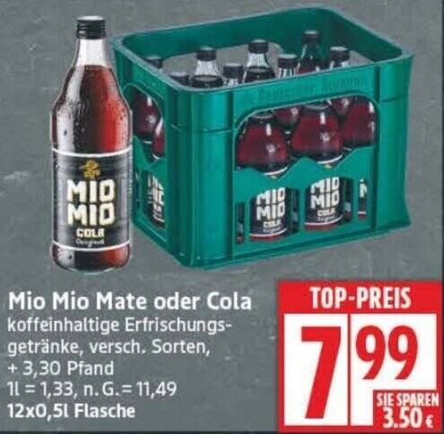 Mio Mio Mate oder Cola Angebot bei Edeka