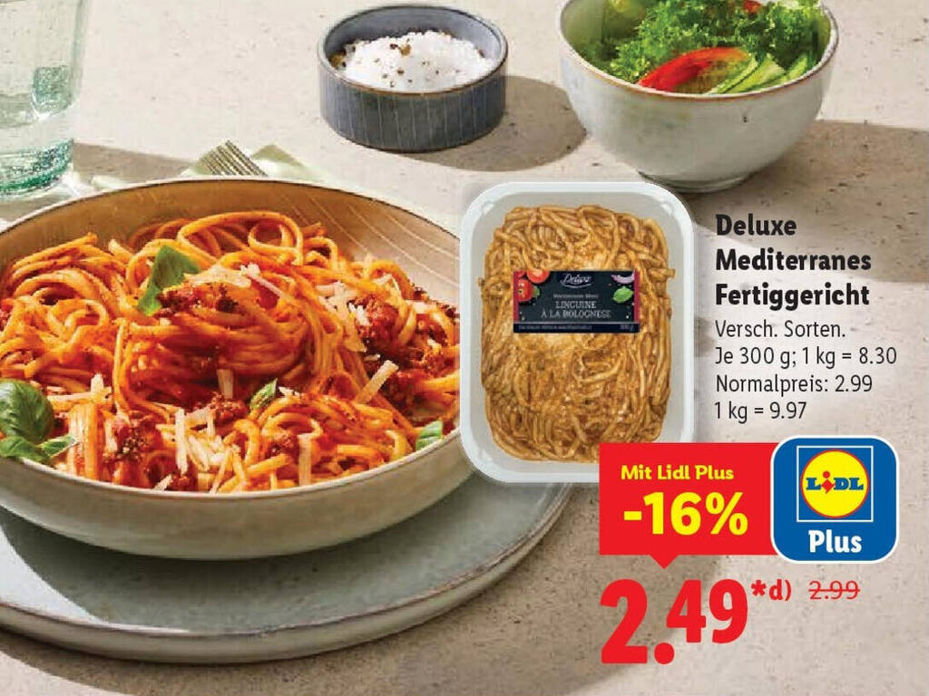 Deluxe Mediterranes Fertiggericht 300 g Angebot bei Lidl