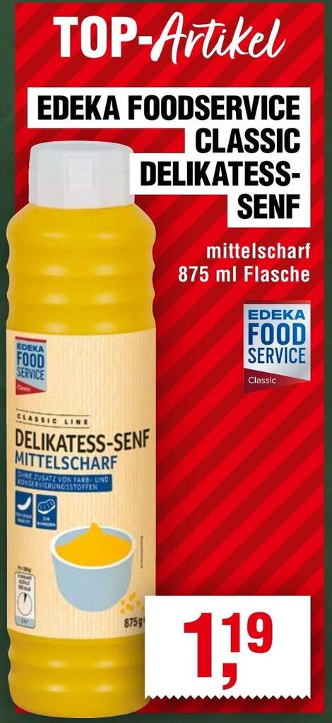 Edeka foodservice classic delikatess senf 875 ml Angebot bei Handelshof