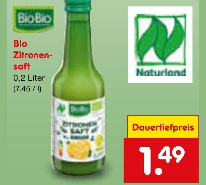 Biobio bio zitronensaft Angebot bei Netto Marken-Discount