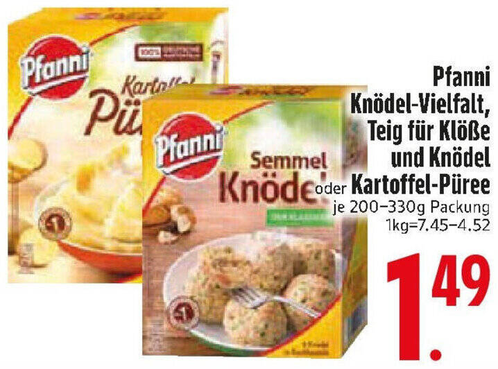 Pfanni Knödel-Vielfalt, Teig für Klöße und Knödel oder Kartoffel-Püree ...