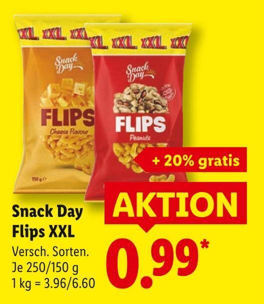 Snack day flips cheese flavour xxl Angebot bei Lidl