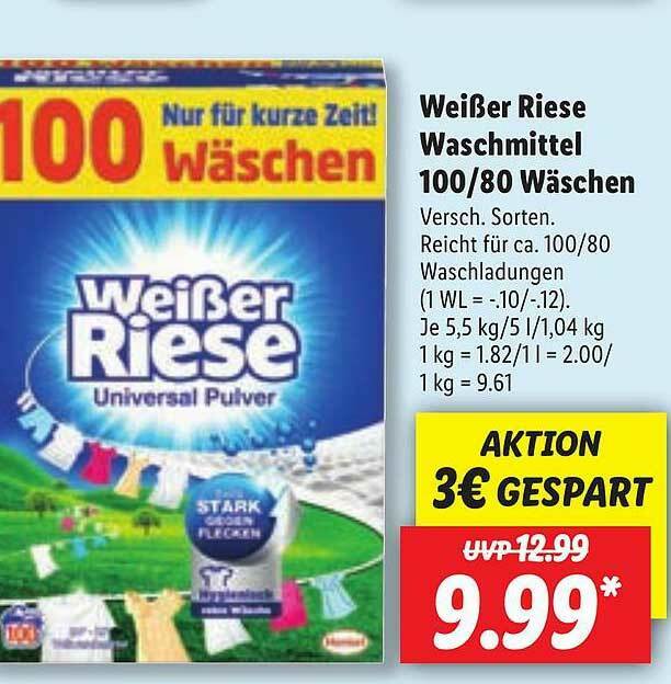 Faszinierend Weißer Riese 100 Wäschen Angebot Ebenbild