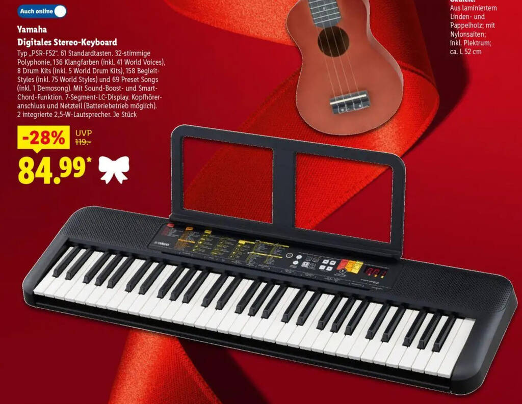 Yamaha Digitales Stereo-Keyboard Angebot bei Lidl