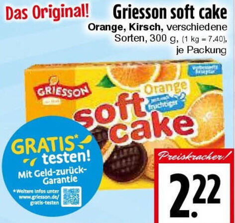 Griesson soft cake 300 g Angebot bei EDEKA Hahner