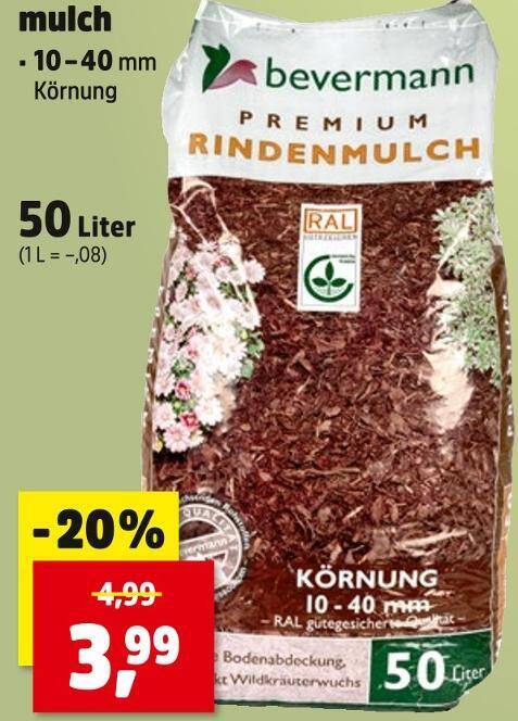Bevermann premium rindenmulch Angebot bei Thomas Philipps