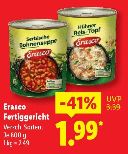 Erasco Fertiggericht 800 g Angebot bei Lidl