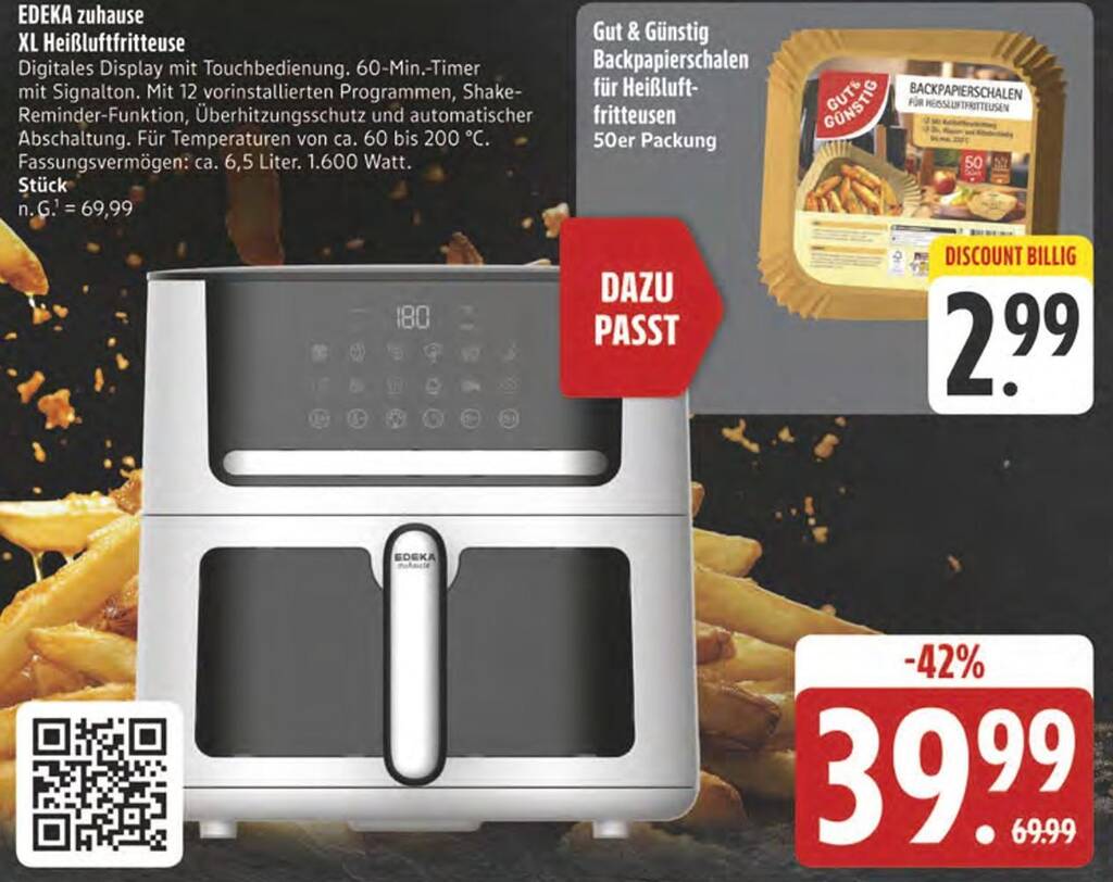 Edeka zuhause xl heißluftfritteuse Angebot bei Edeka
