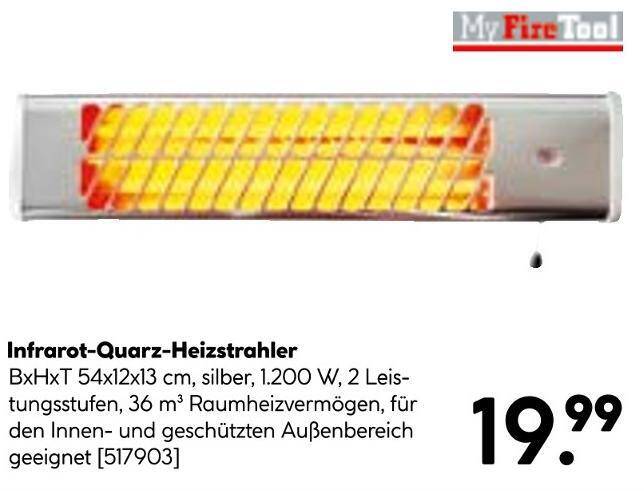 My fire tool infrarot-quarz-heizstrahler Angebot bei Hellweg