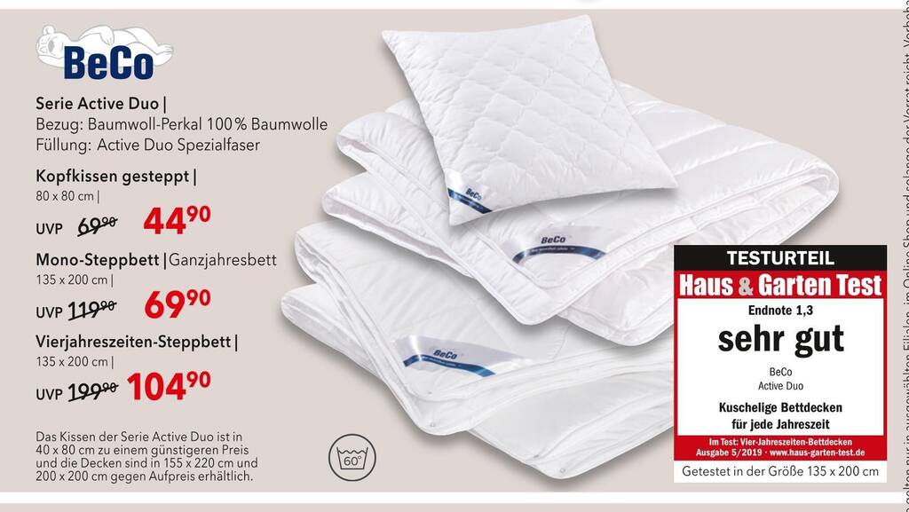 Beco serie active duo Angebot bei Matratzen Concord