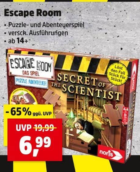 Noris escape room secret of the scientist Angebot bei Thomas Philipps
