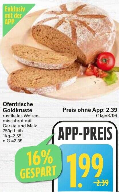 Ofenfrische Goldkruste 750 g Angebot bei WEZ