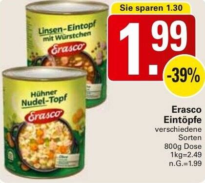 Erstaunlich Erasco Eintöpfe Angebot Ebenbild