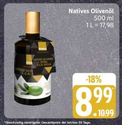 Natives Olivenöl Angebot bei Edeka