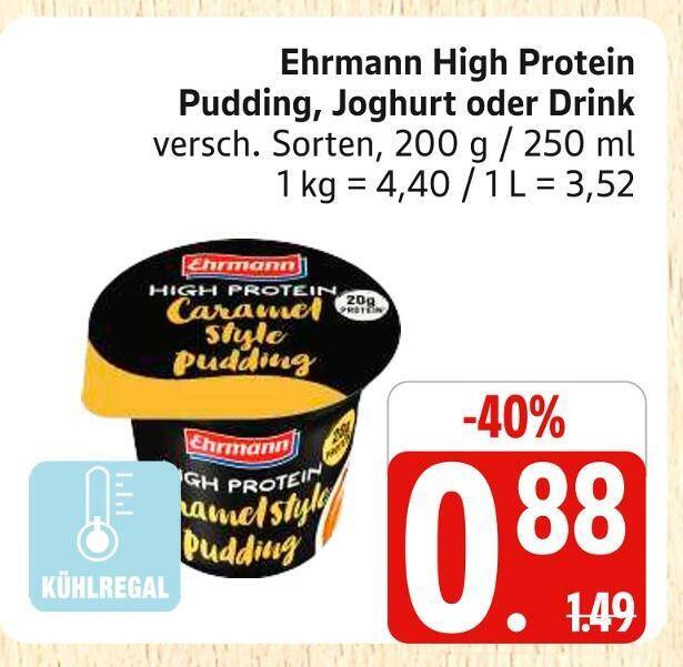Ehrmann high protein pudding Angebot bei Marktkauf