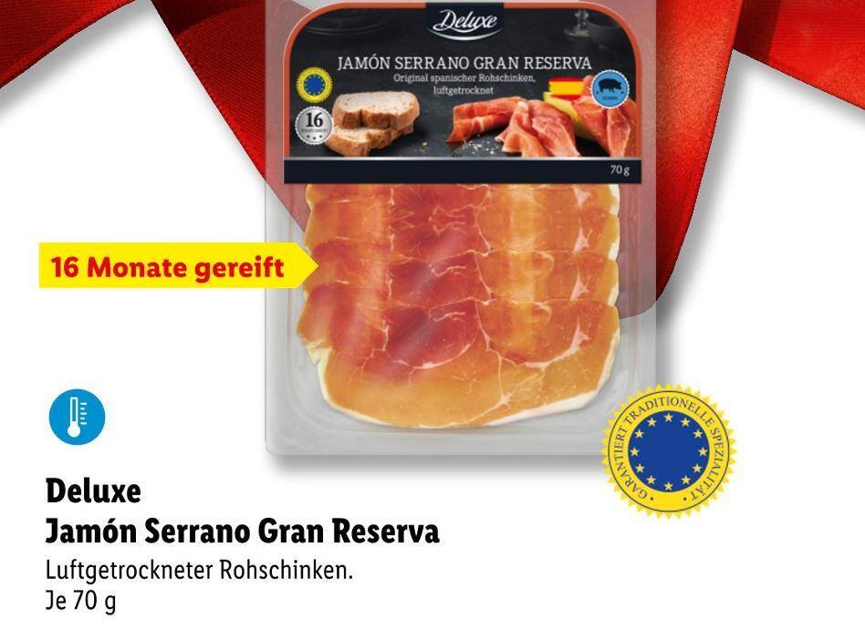 Deluxe jamón serrano gran reserva Angebot bei Lidl