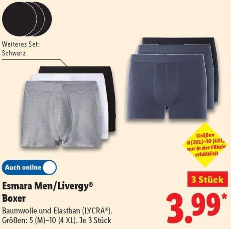 Esmara Men/Livergy Boxer Angebot bei Lidl