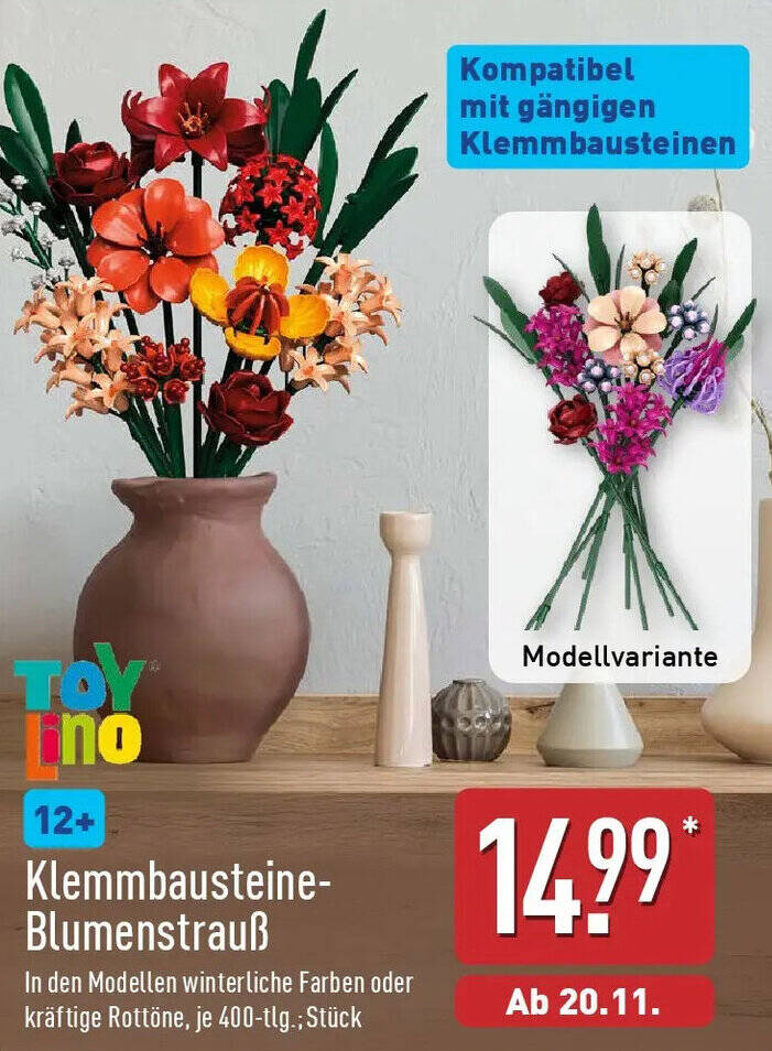 TOY LINO Klemmbausteine Blumenstrauß Angebot bei Aldi Nord