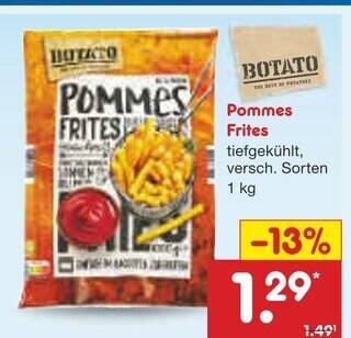 Botato pommes frites Angebot bei Netto Marken-Discount