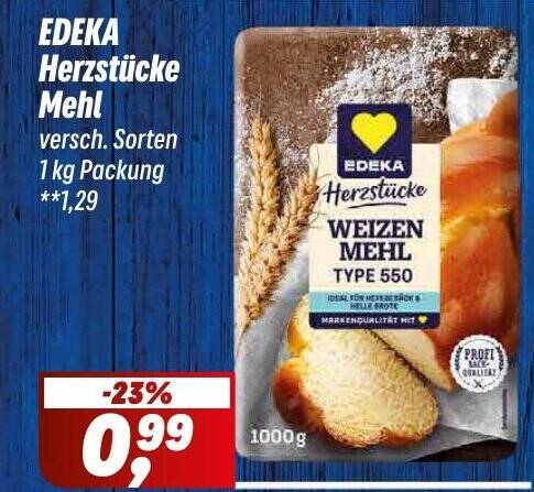 EDEKA Herzstücke Mehl 1 kg Angebot bei Simmel