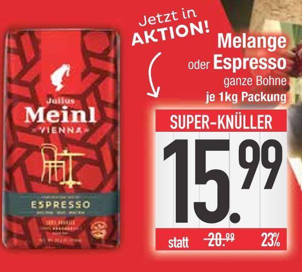 Julius meinl melange oder espresso Angebot bei Edeka