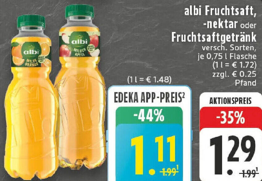 albi Fruchtsaft, nektar oder Fruchtsaftgetränk 0.75 l Angebot bei Edeka