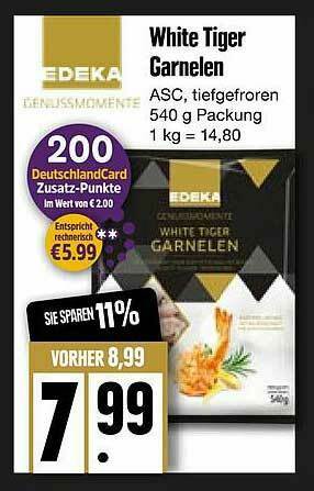 Edeka Genussmomente white Tiger Garnelen Angebot bei Edeka