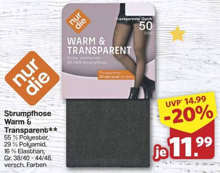 Nur Die Feinstrumpfhose Warm Transparent