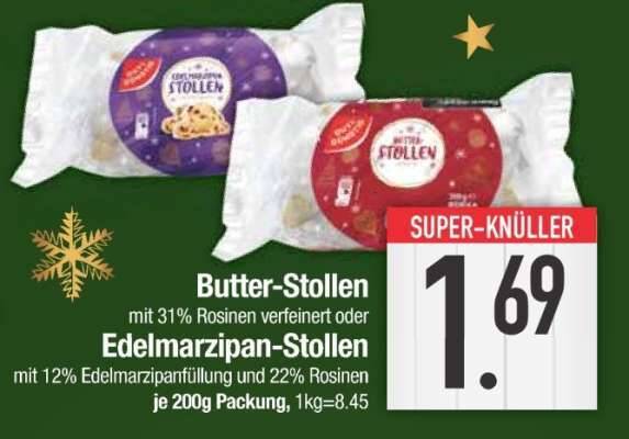 Butter-Stollen oder Edelmarzipan-Stollen Angebot bei Edeka